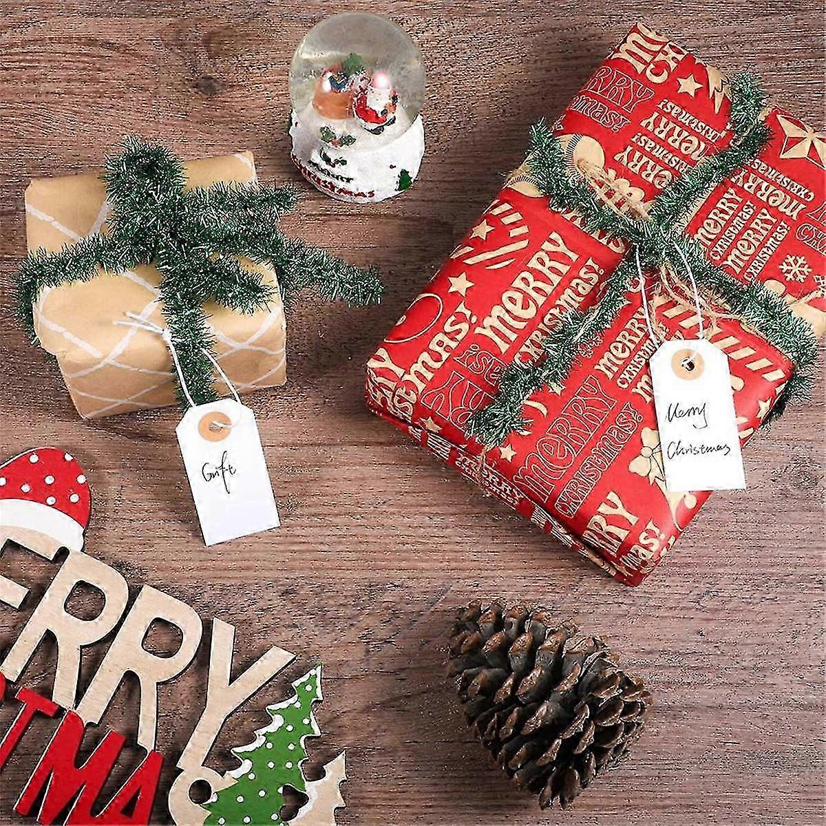 100 Pack Blank Tags with Elastic String Marking Hang Tags Attached ...