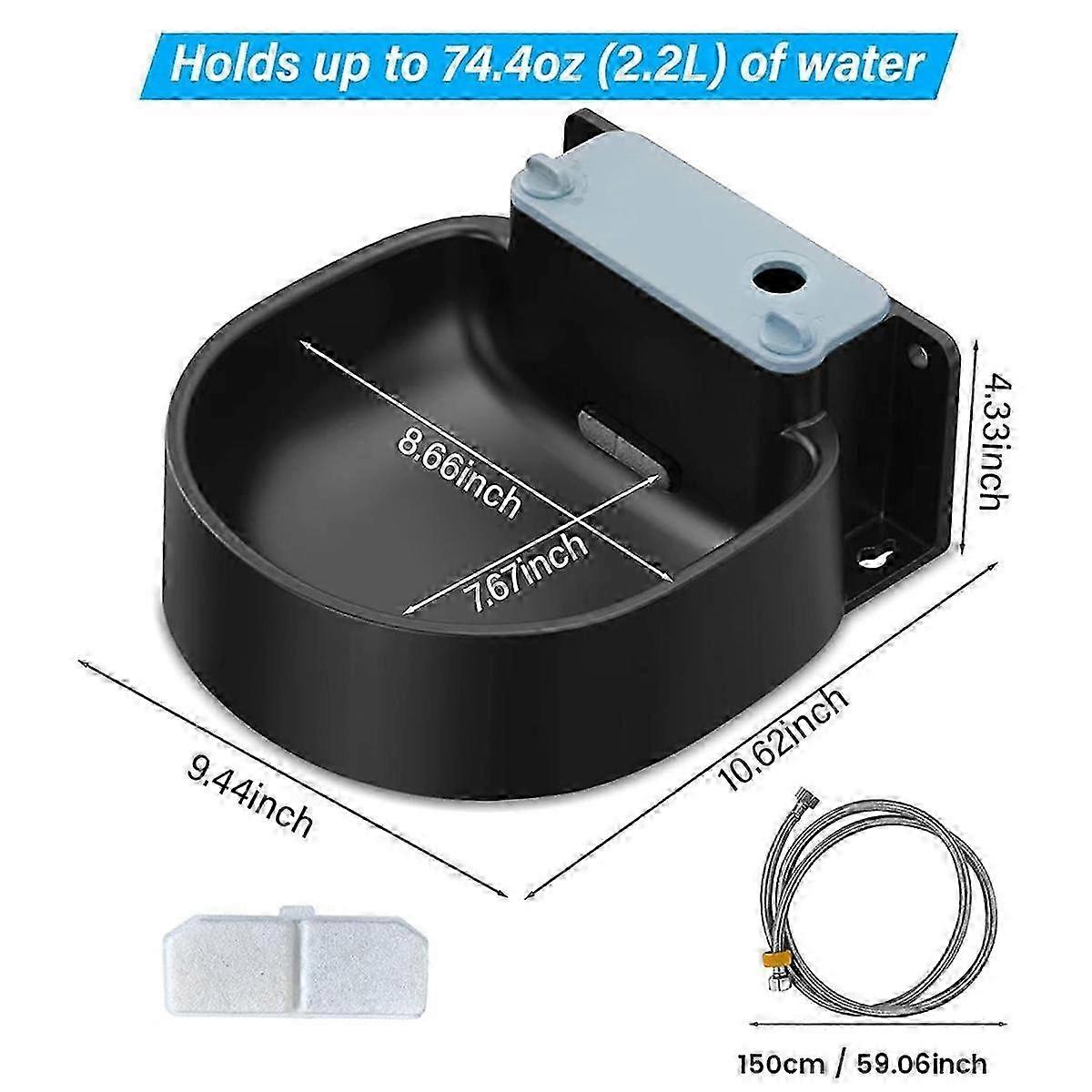 Automatic Dog Water Bowl Wall-Mounted, 74.4 Ounce (2.2L) Large Capacity ...