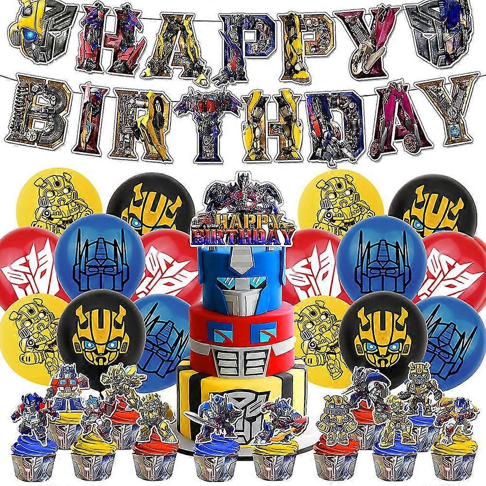 Transformers Theme Party Supplies Birthday Decorations Banner Balloons ...