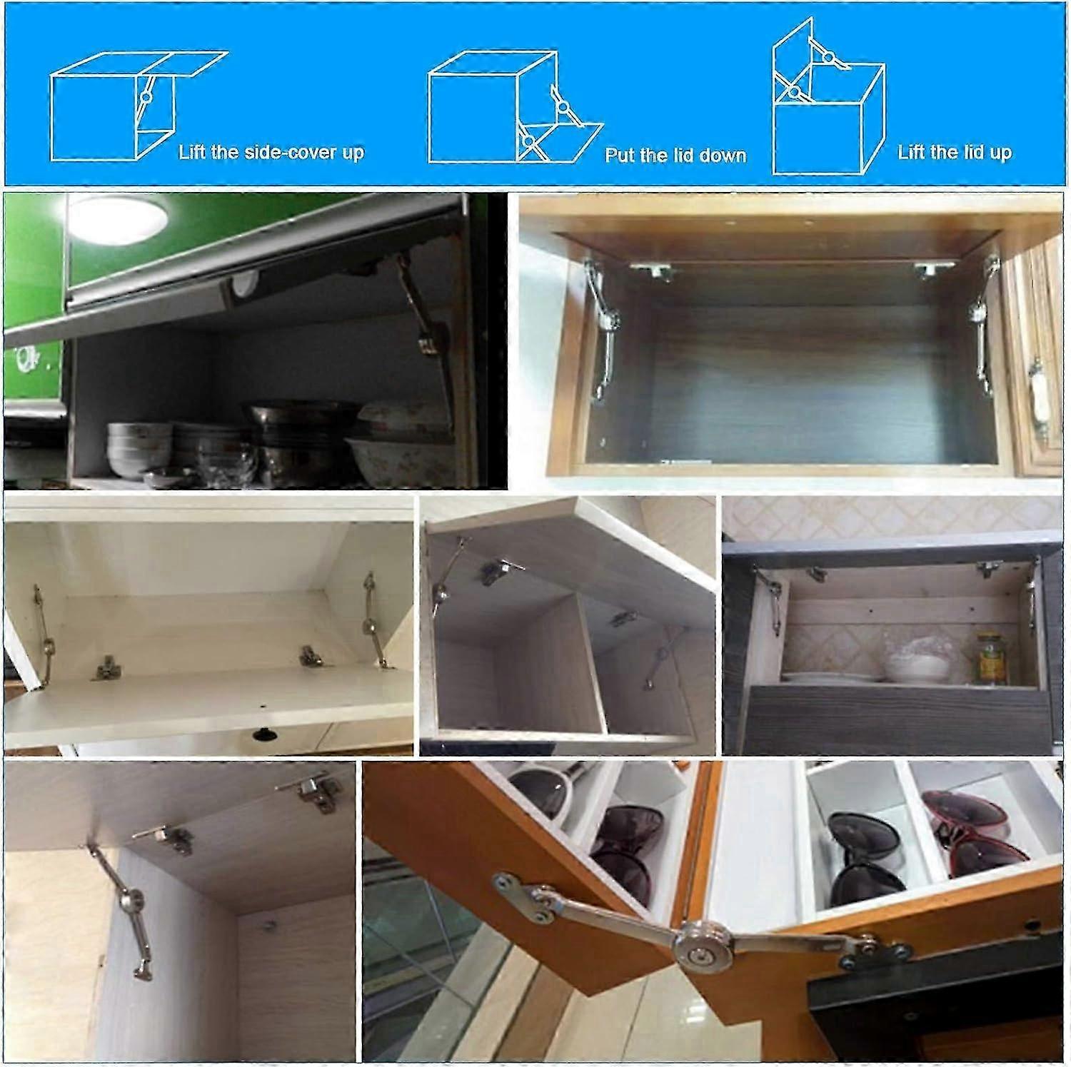 2Pcs Soft Close Lid Support Hinges with Screws & Hex Key, Folding Lid ...