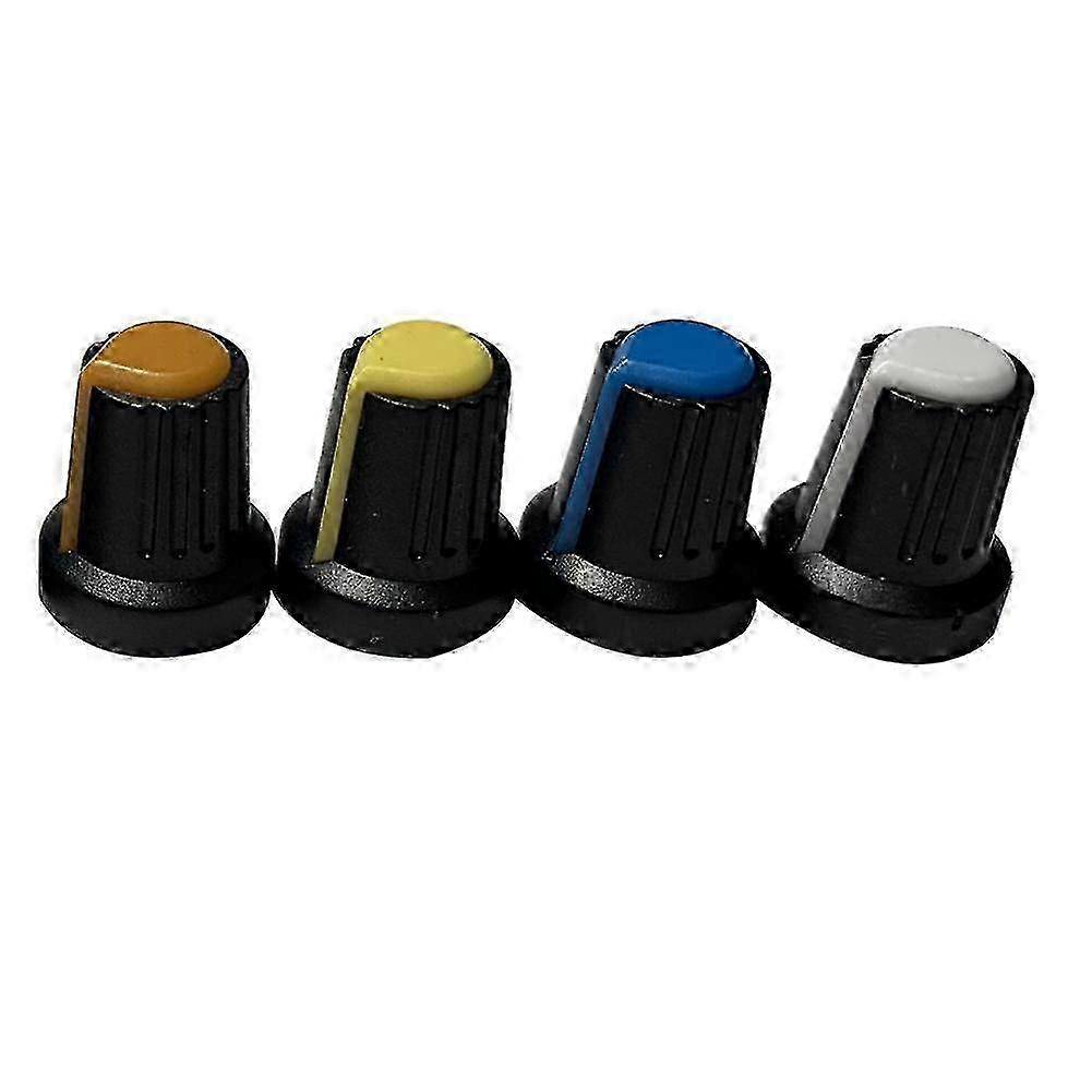120PCS Potentiometer Knob Kit Plastic Knobs Cap 6mm Diameter Shaft Hole Potentiometer Knobs Caps ...