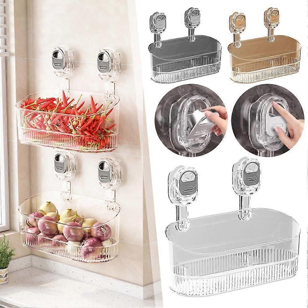 No-Drill Bathroom Suction Storage Box Multi-Functional Wall-Mounted ...