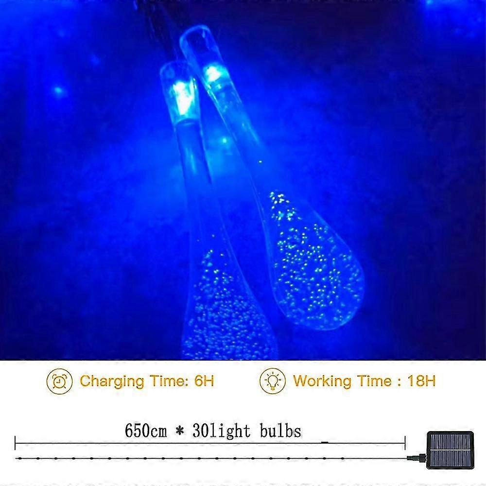 Solar String Lights, 8 Modes Solar Teardrop String Lights - 30 Led 21 ...