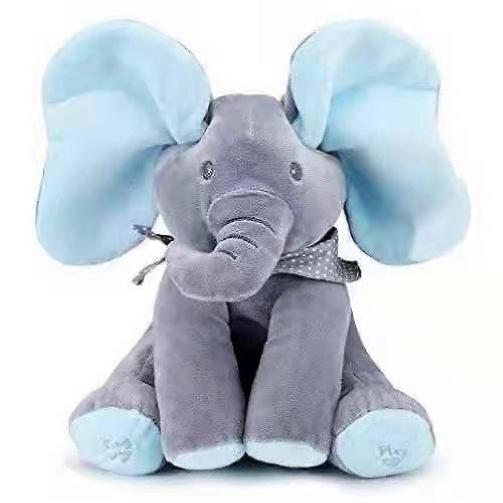 Blue Hide and Seek Singing Elephant Plush Toy, Musical Interactive Toy ...