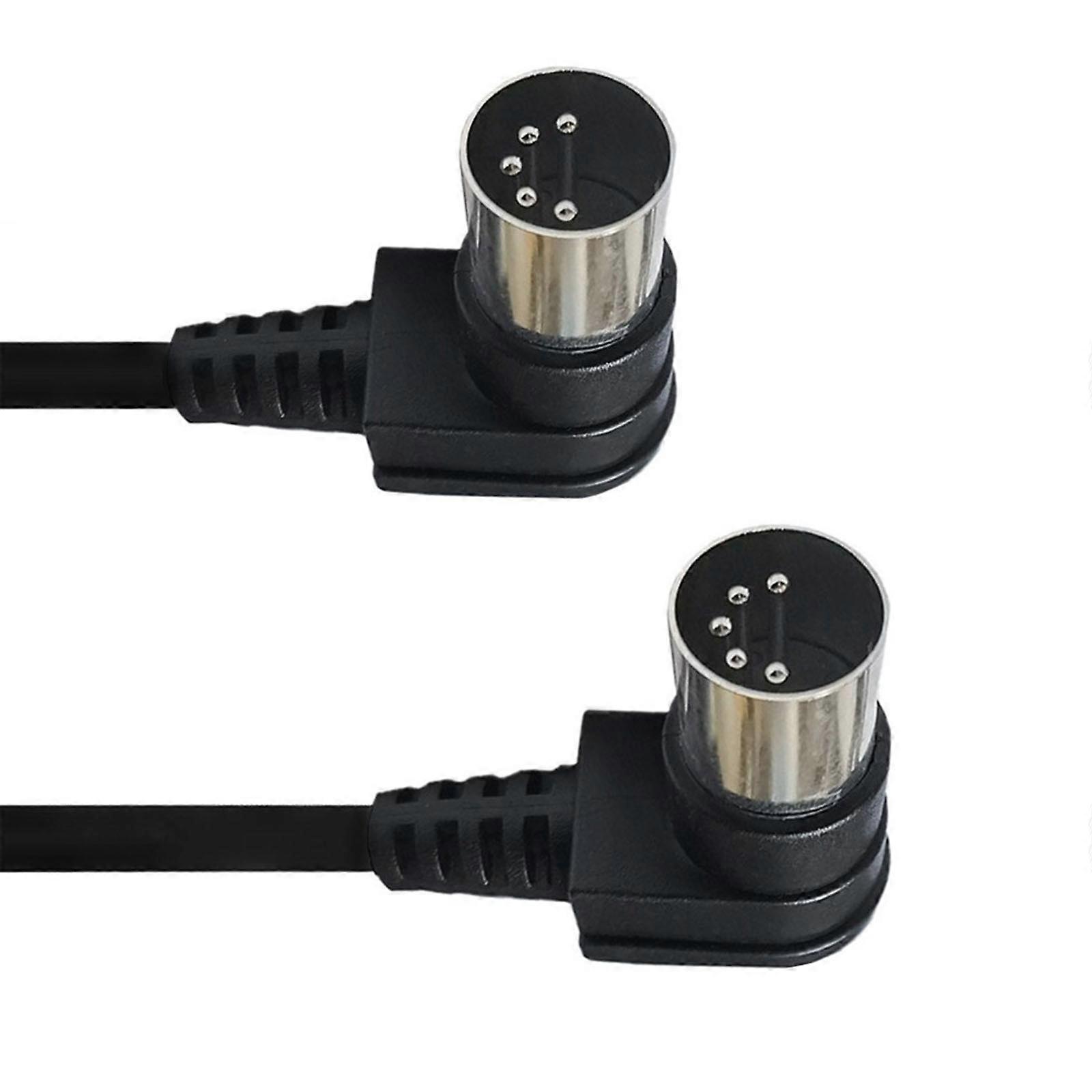 Din 5Pin 90 Degrees Elbow Cable DIN Plug 5Pin Male to Male Plug Audio Extension Cord Line MIDI ...
