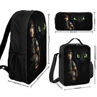 n225 How To Train Your Dragon Toothless Backpack Set Cartoon Backpacks ...