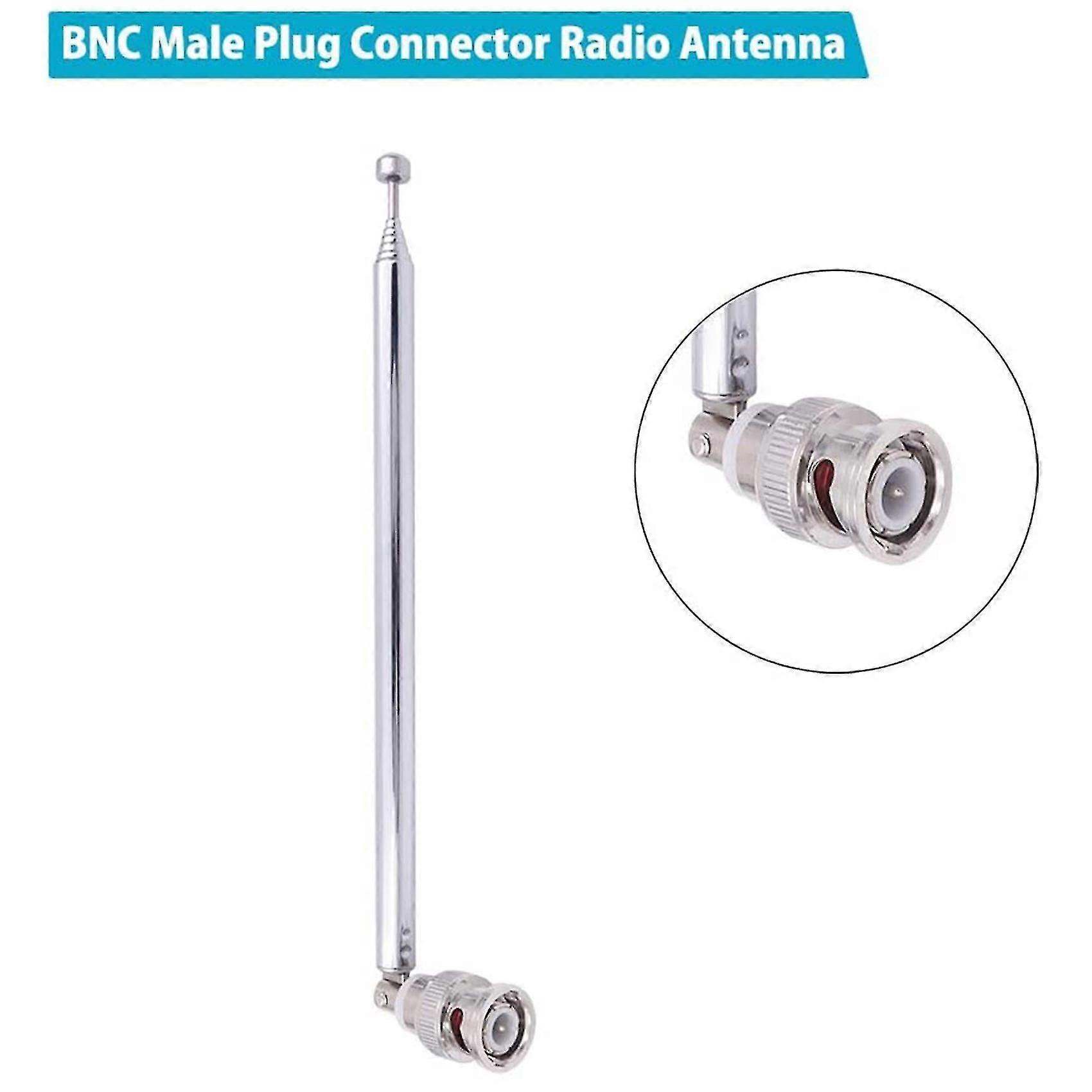 (2 Pack) Bnc Radio Antenna With Bnc Male Plug Jack Connector Adapter ...