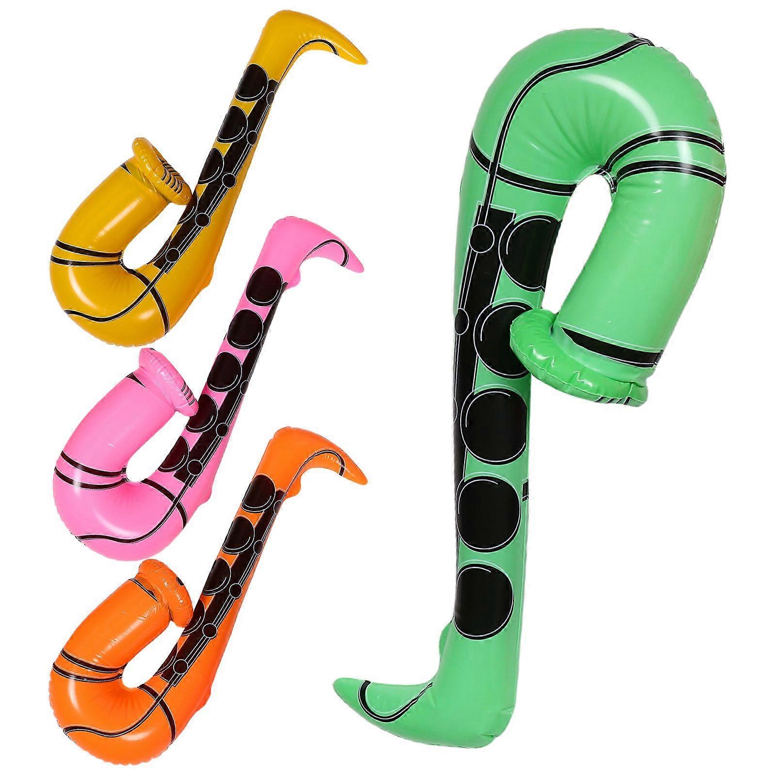 4 Pcs Inflatable Musical Instruments Kids Realistic Saxophone Props ...