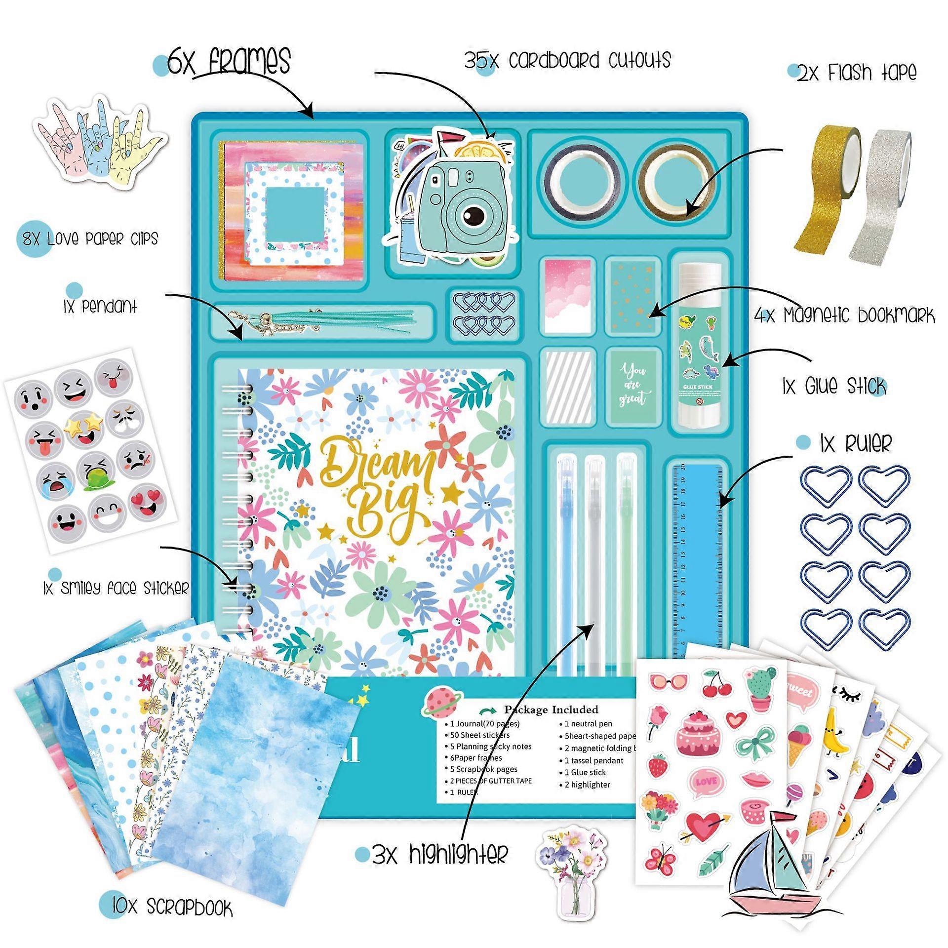 Hand-written diary girl birthday gift scrapbook children's diary set ...