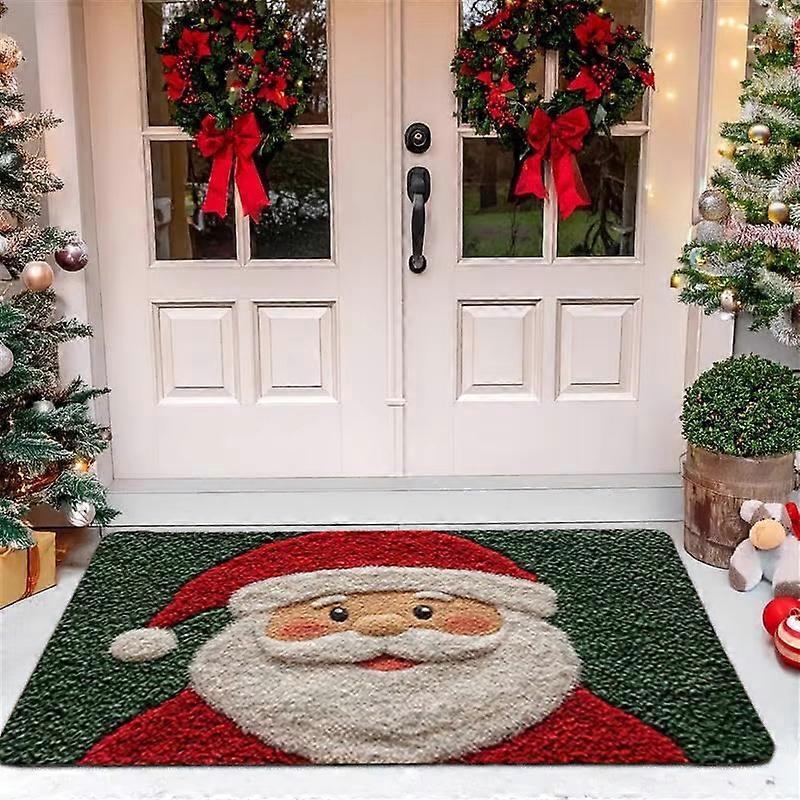 Christmas Door Mat Santa Claus Gingerbread Man Carpet Indoor Outdoor ...
