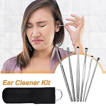 6pcs Ear Wax Pickers Portable Spring Ear Spoon Ear Cleaner Ear Clean ...