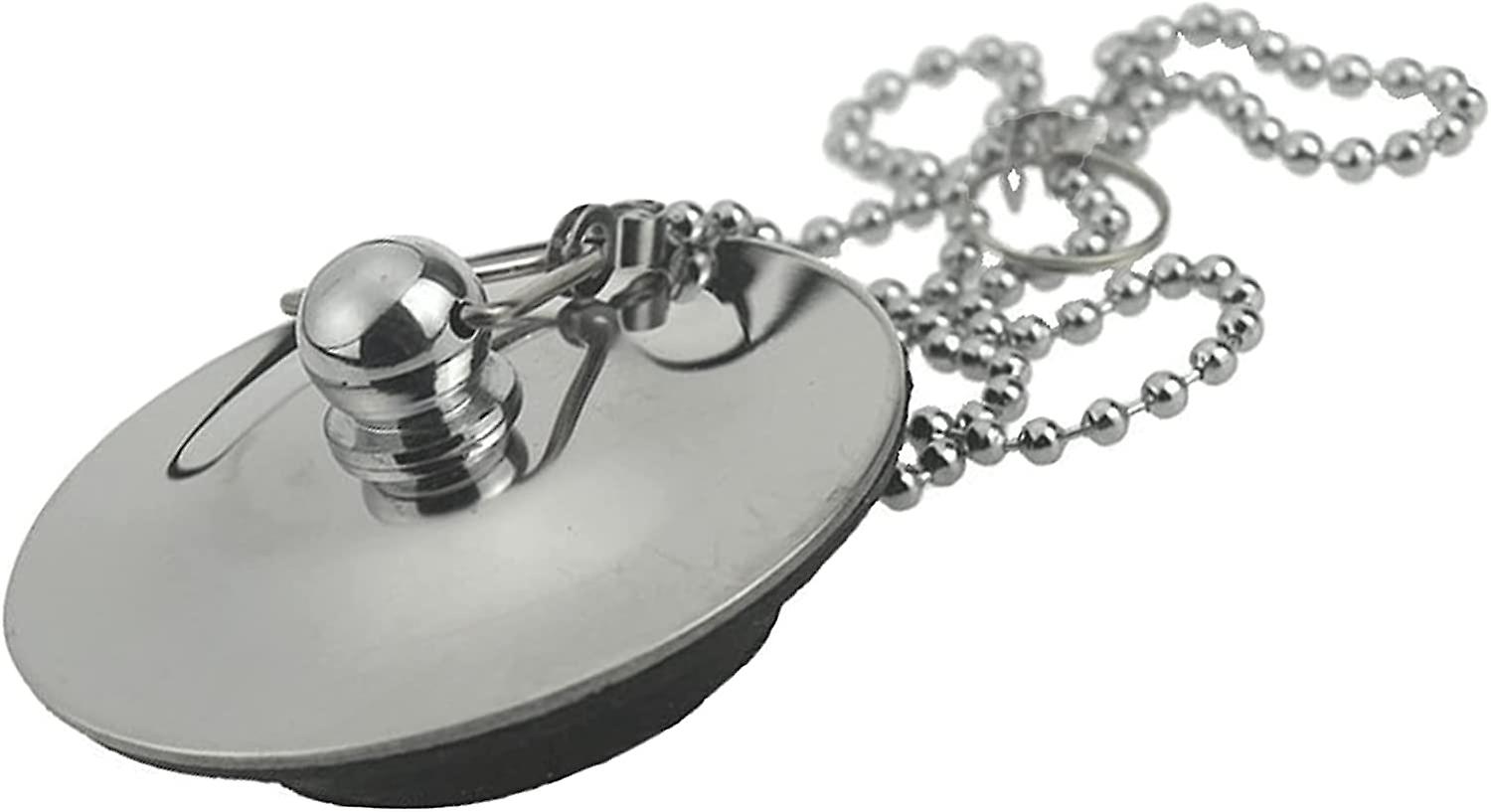 Sink Stopper With Chain Rust Proof Bathtub Drain Stopper With Rubber ...