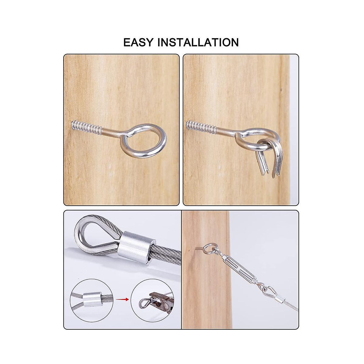 30m 3mm Steel Wire Kit, 304 Stainless Steel Tension Wire, Steel Wire ...