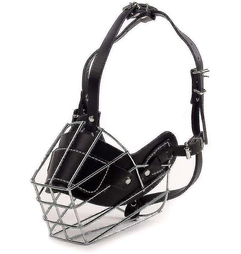 Super Metal Muzzle Dog Muzzles Leather Muzzle For Large Dogs | Fruugo UK