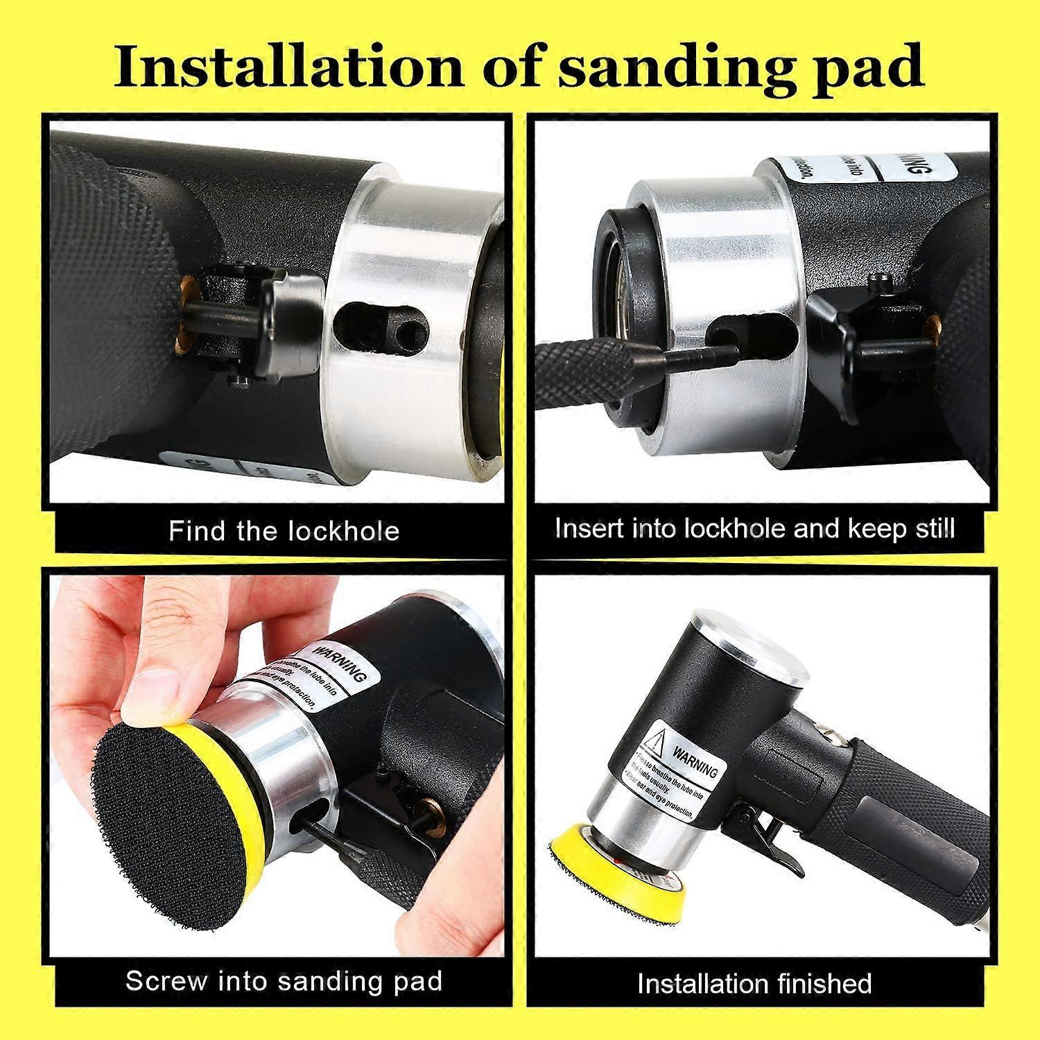 Mini Compressed Air Eccentric Sander Tool Angle Polisher Orbital ...