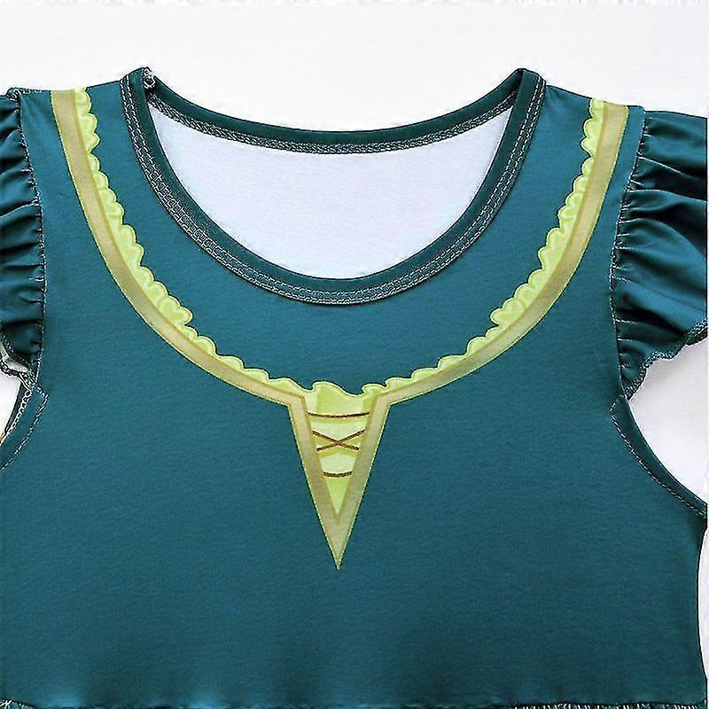 Halloween Girls Merida Cosplay Dress Brave Performance Costume Summer ...