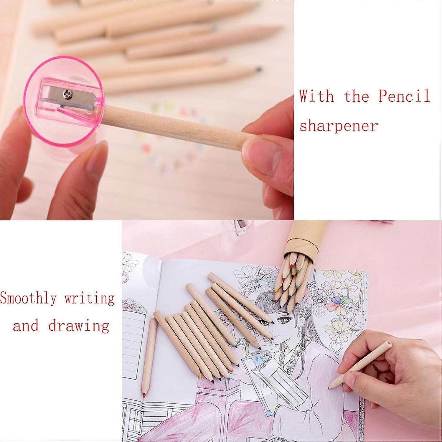 4Pack Mini Drawing Colored Pencils for Kids with Sharpener, Portable ...