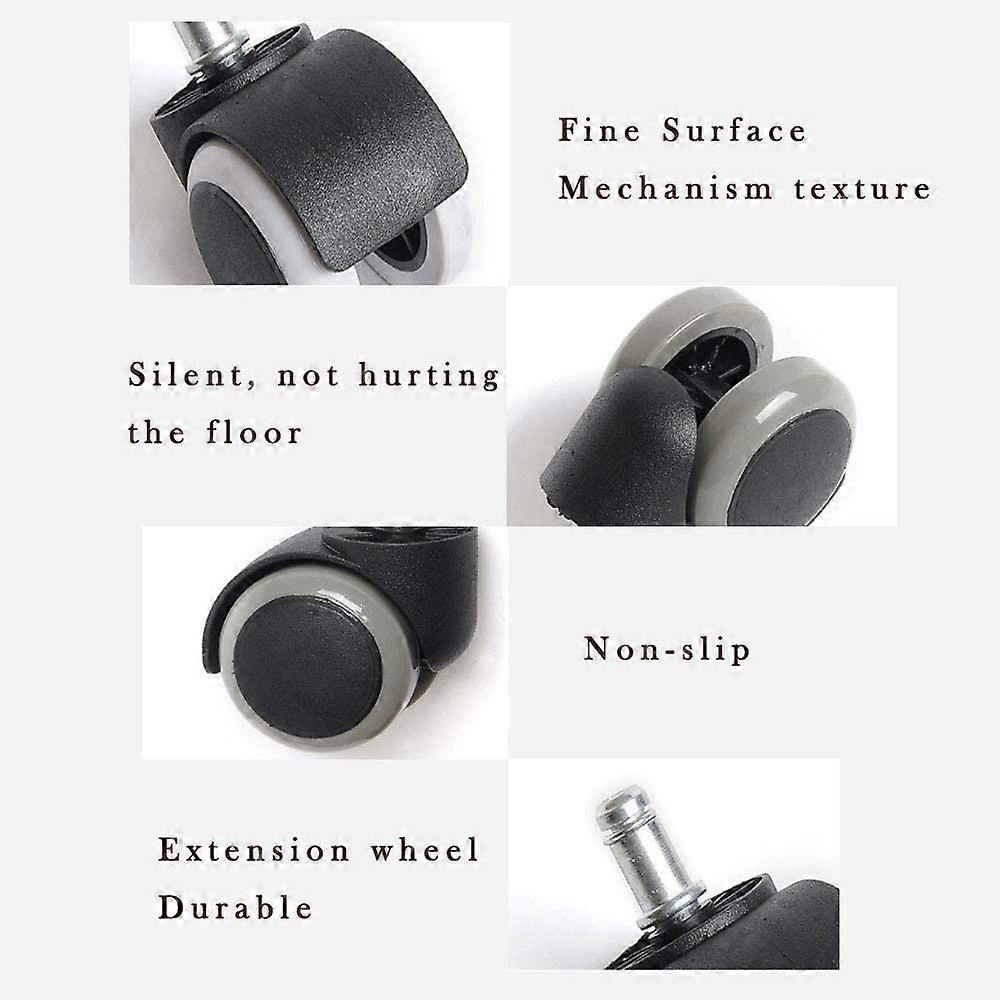 5 Pieces Casters, Silent Universal Office Chair Casters, Chair Casters ...