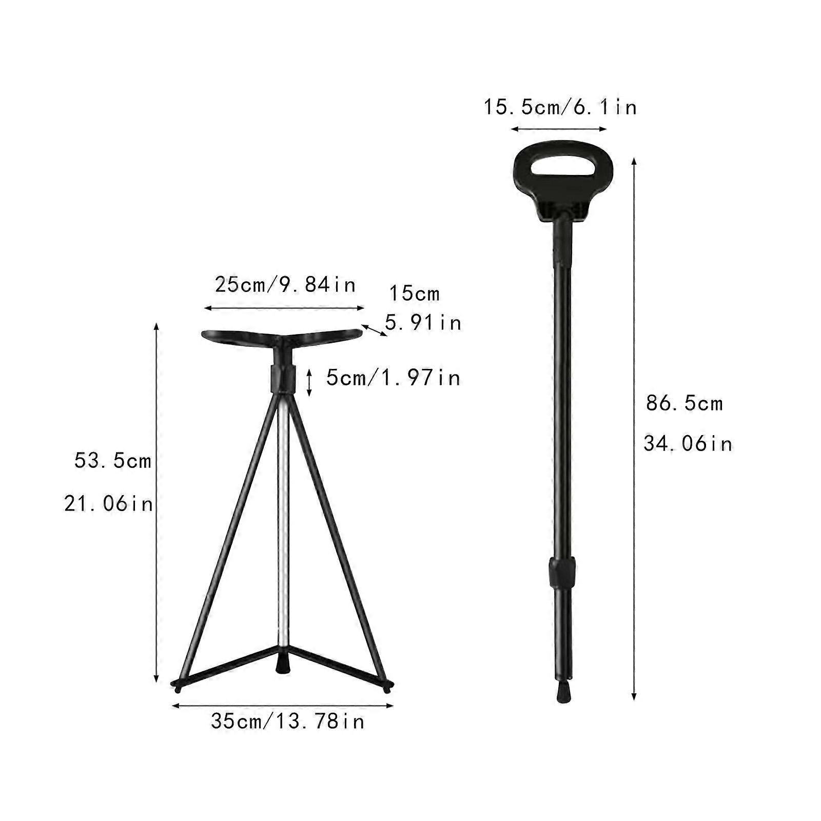 Walking Cane Portable Cane Seat for Elderly Seniors Mountaineering ...