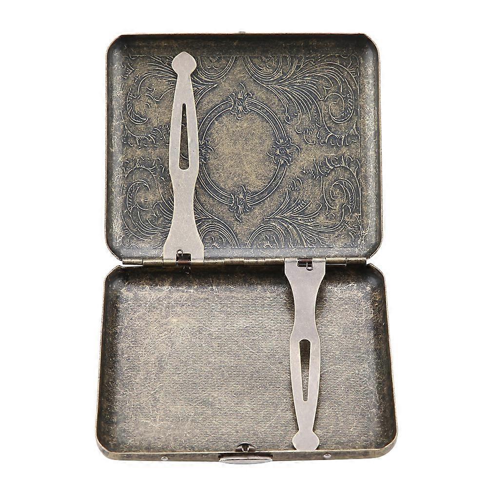Retro Bronze Metal Cigarette Box Case Double Sided Pocket Holder for 20 ...