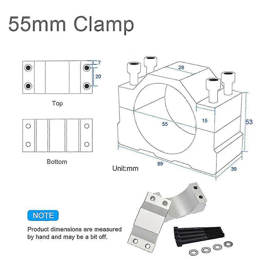 Cnc 55mm Spindle Bracket Clamp Lathe Spindle Mount Holder Aluminum ...