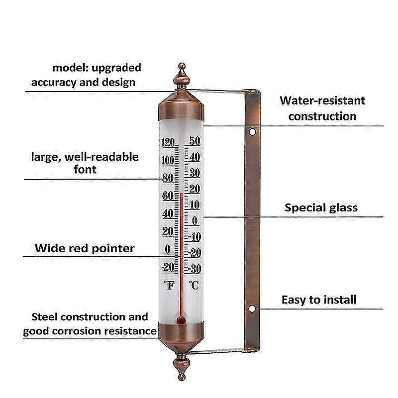 10 Inches New Premium Steel Indoor/outdoor Thermometer Wireless ...