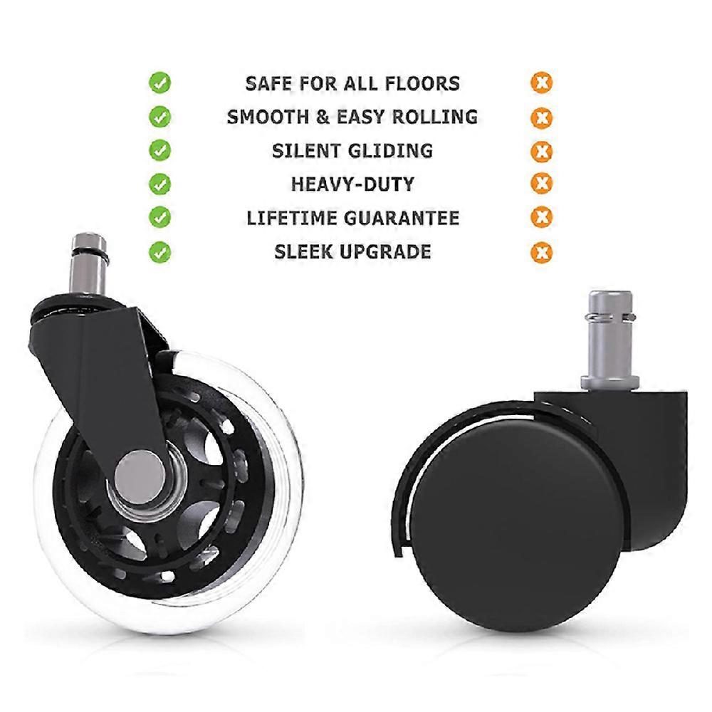 5PCS Office Chair Casters Hard Floor Casters Premium Caster Wheels for ...