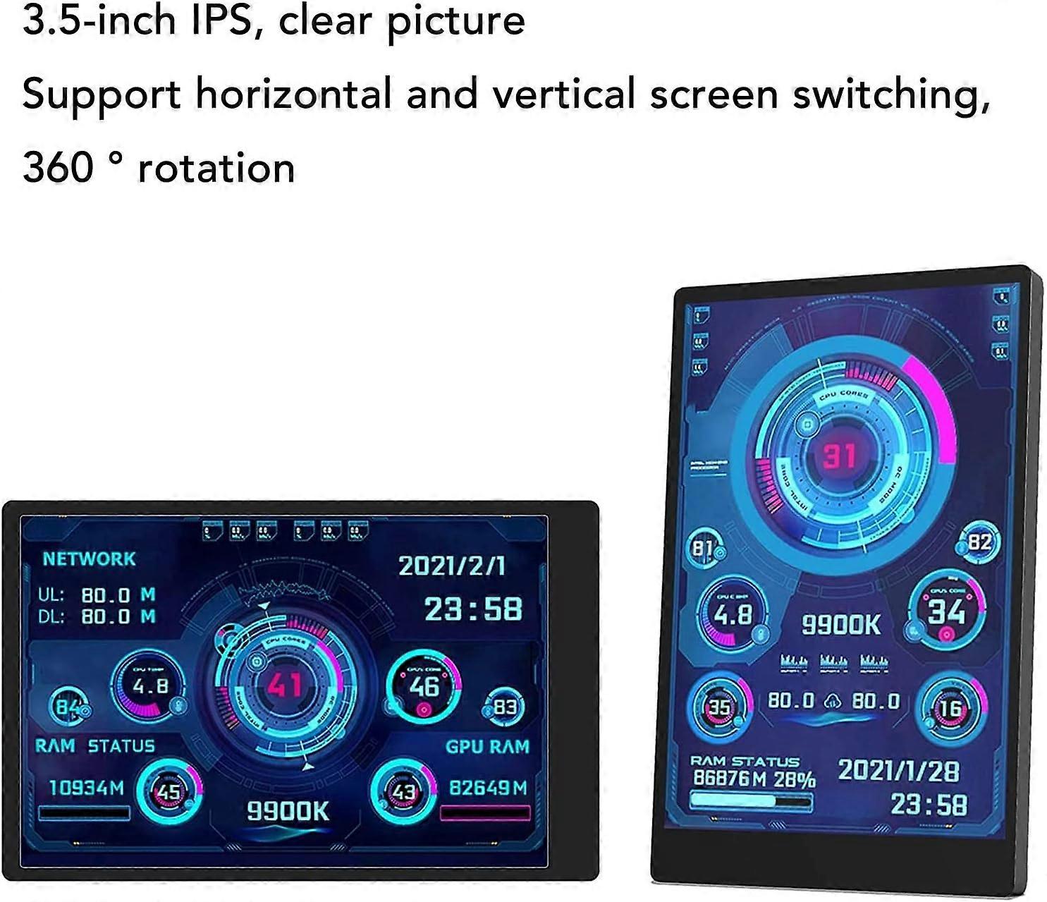 3.5in IPS USB Mini Screen,PC Sensor Panel Display,Version Computer Temp ...