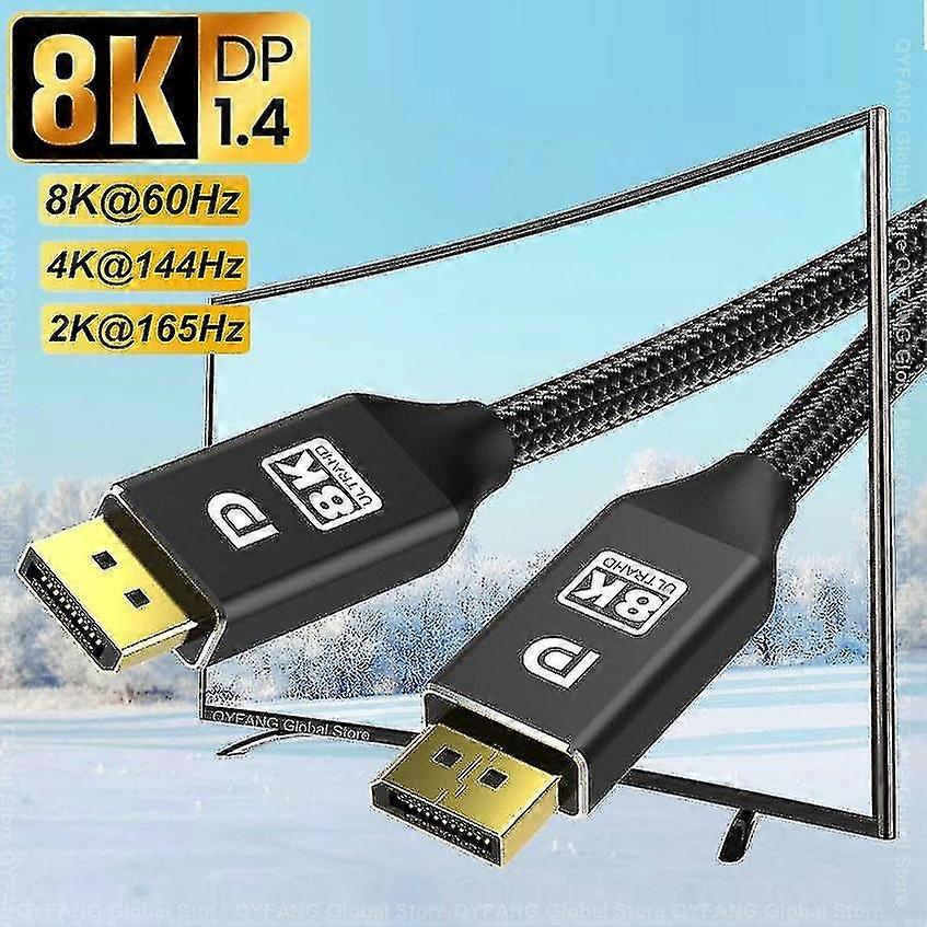 Displayport Cable Dp 1.4 To Dp Cable 8k 4k 144hz 165hz Display Port ...
