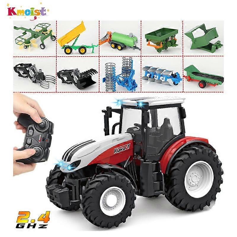 RC Tractor Trailer with LED Headlight Farm Toys Set 2.4GHZ 1/24 Remote ...