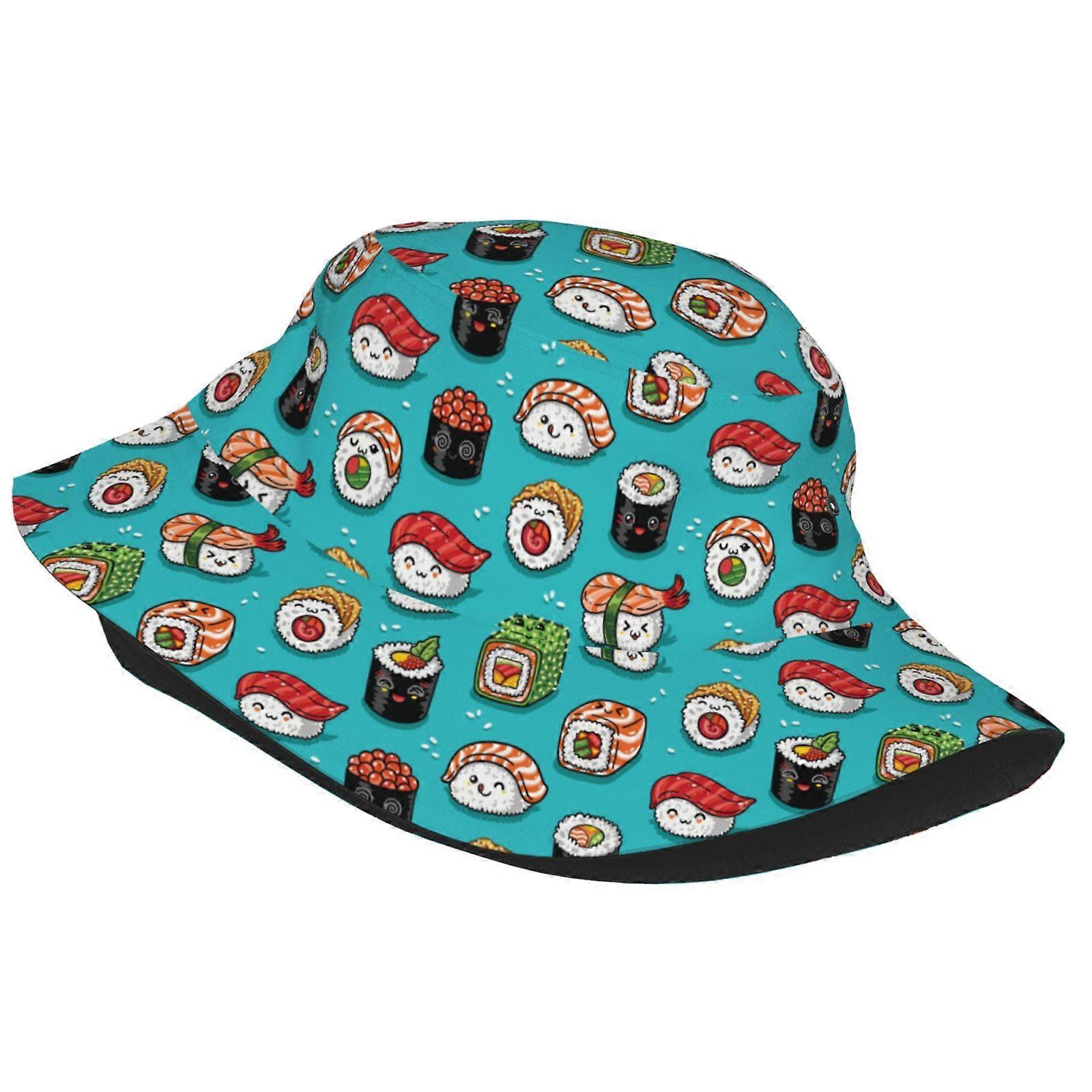 Sushi And Sashimi Pattern Hat Bucket Fisherman Bucket Hats Casual ...
