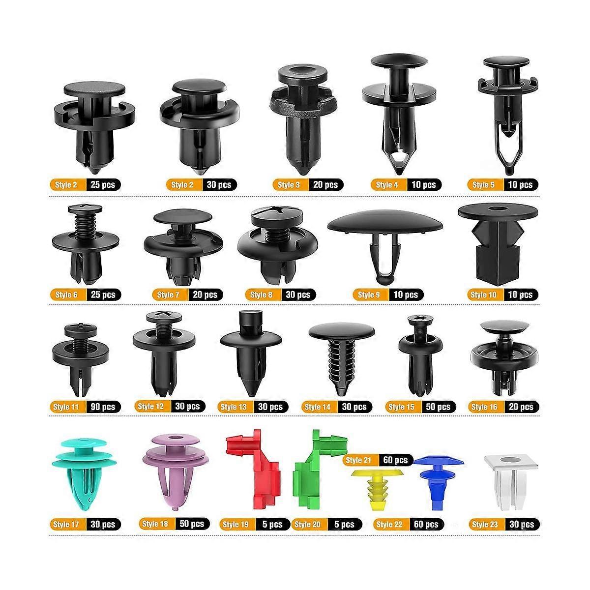 725Pcs Car Push Retainer Clips & Auto Fasteners Assortment - 23 ...