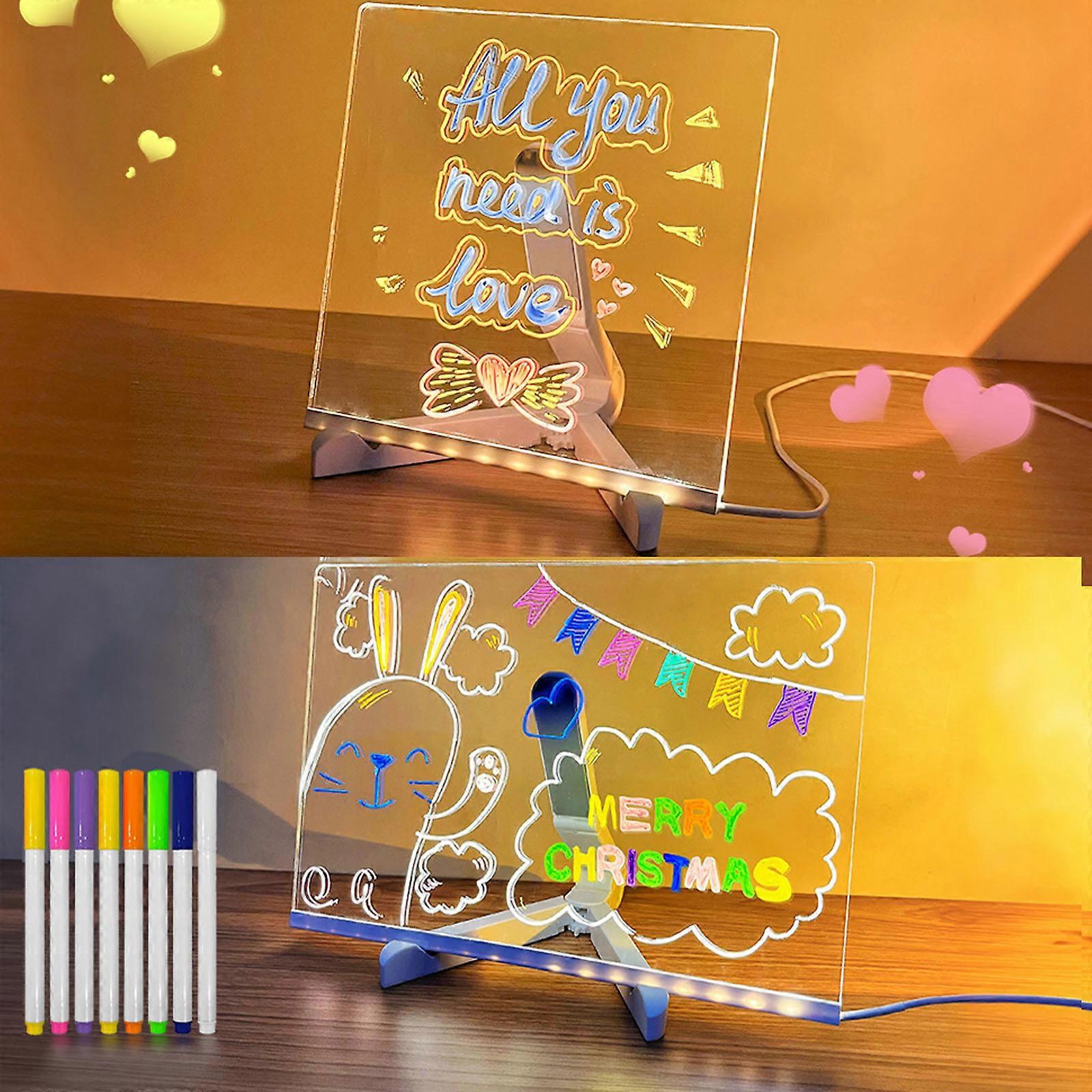 LED Note Board With Colors Lighted Acrylic Drys Erases Board Acrylic ...