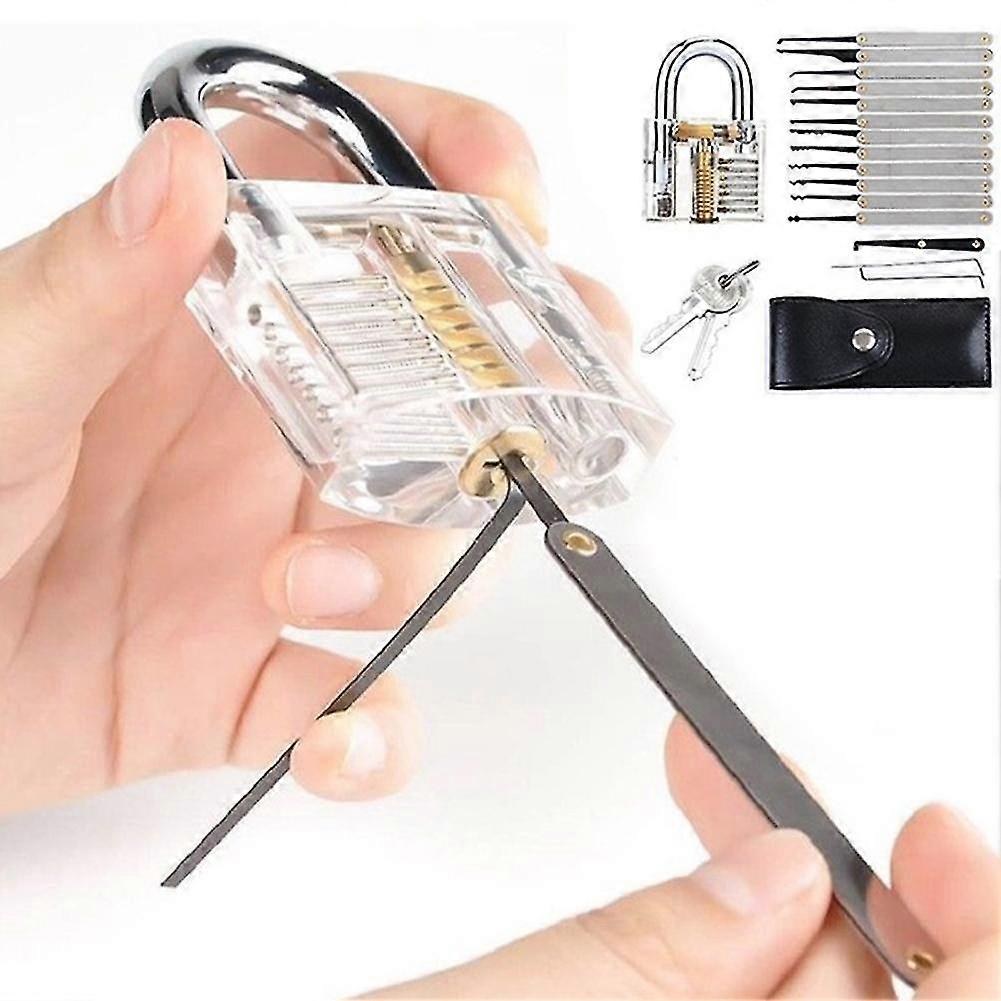 15pcs/set Lock Pick Tools Unlocking Set Key Extractor Practice Lock ...