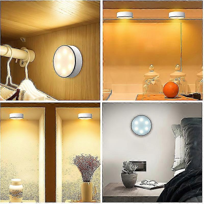 Changeable LED Push Lights Battery Operated New Upgrade Black Dimmable ...