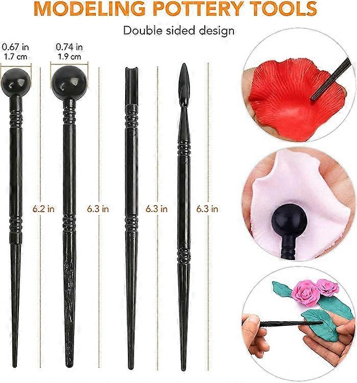 Pottery Clay Sculpting Tools 43Pcs Double Sided Ceramic Clay Carving Tool Set with Carrying Case ...