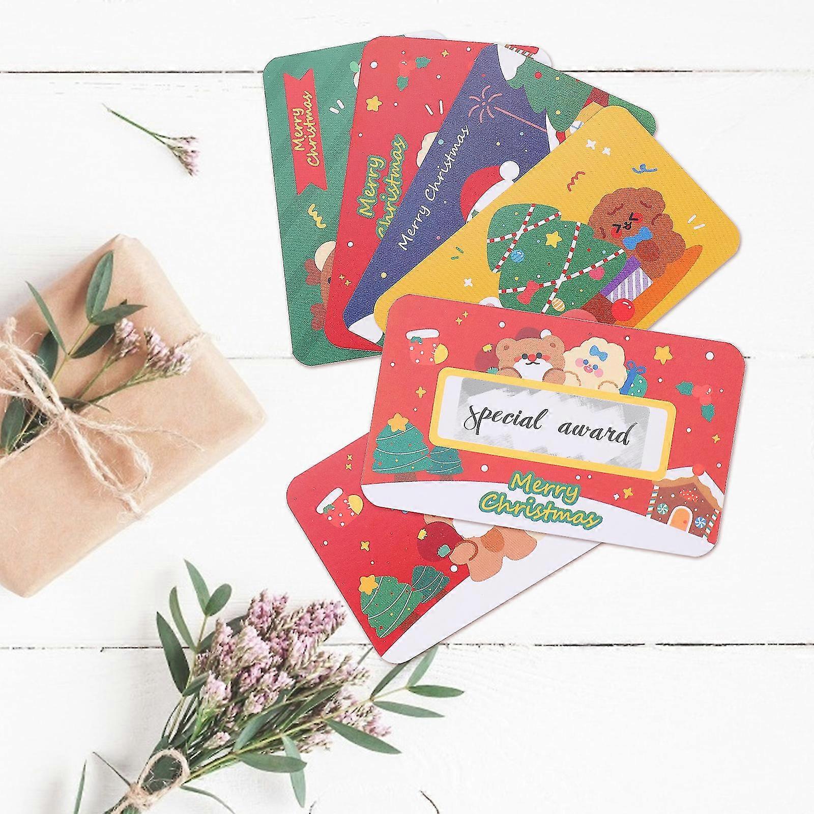 1 Set of Cartoon Christmas Scratch Card Wish Cards Scratch Off Coating ...