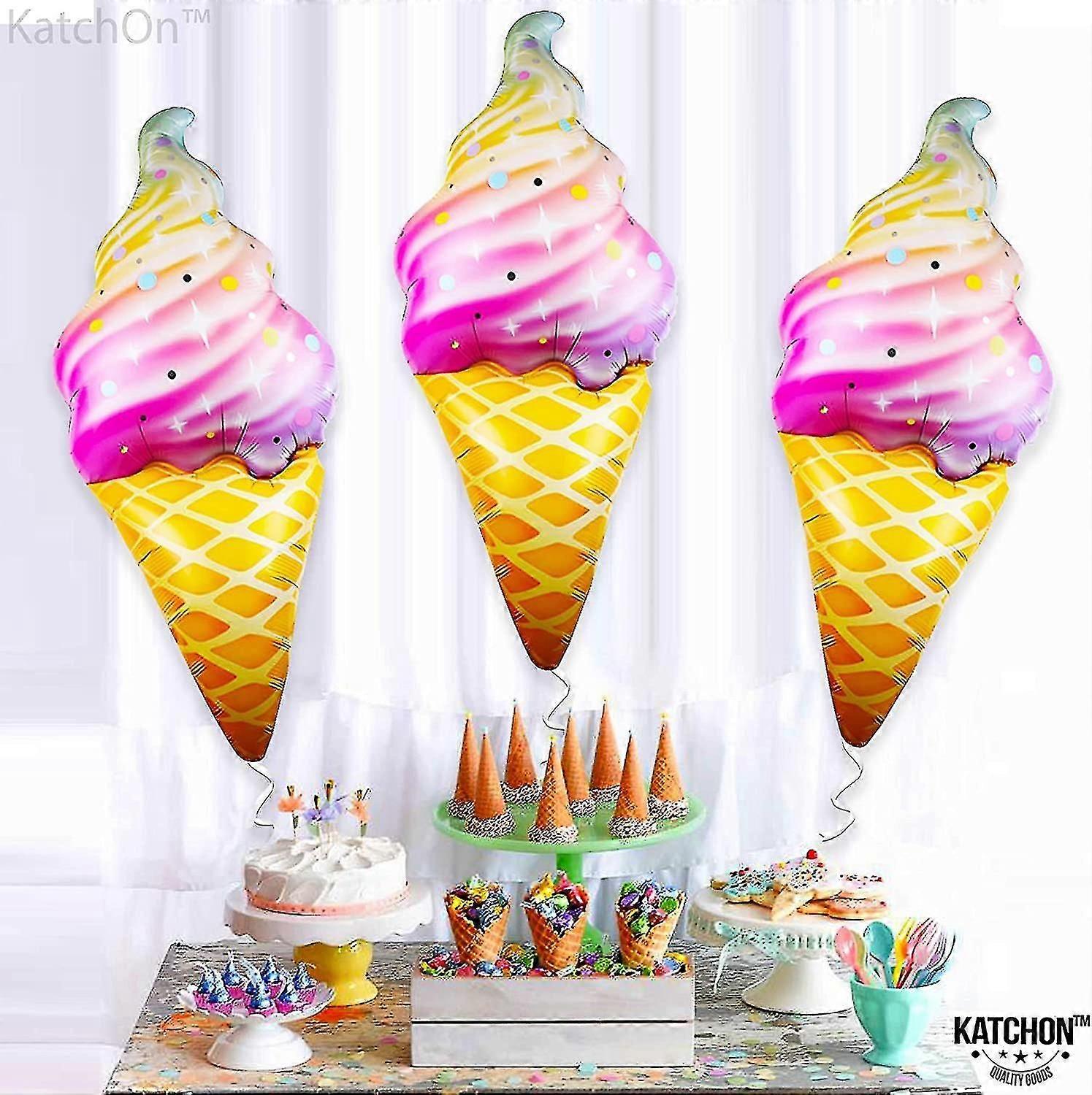 Giant, 37 Inch Ice Cream Cone Balloon Set - Ice Cream Party Decorations ...