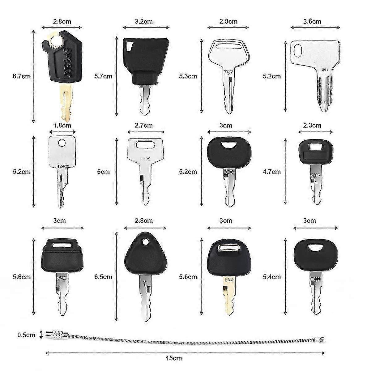 12 Keys Heavy Equipment Construction Ignition Key For Caterpillar Jcb ...