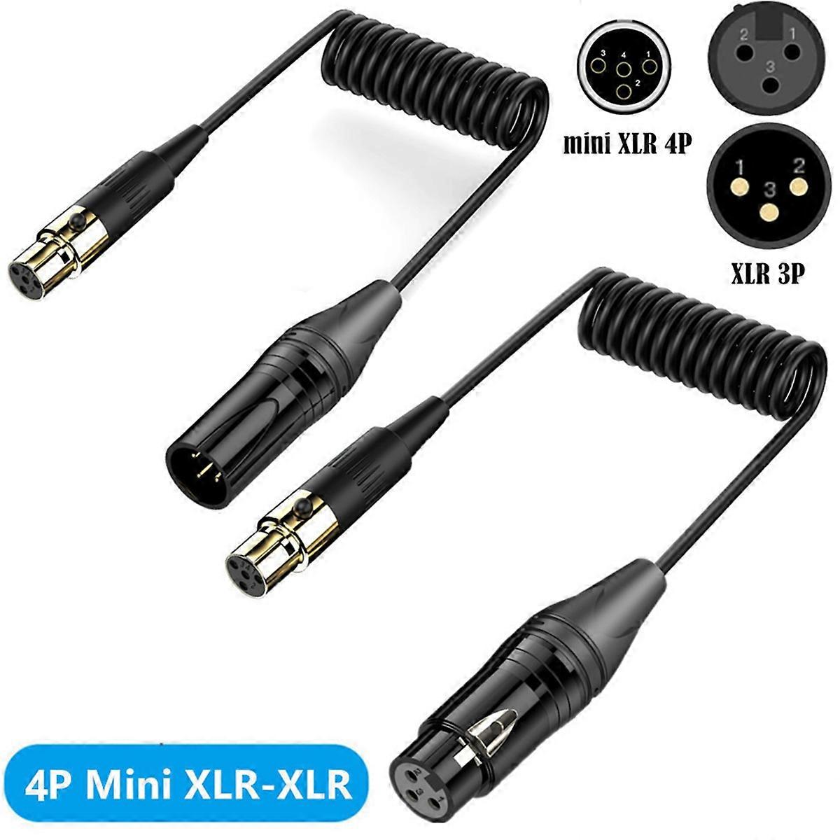 XLR 3Pin Female to Mini XLR 4Pin Female Amplifier Audio Mixer Mini Microphone Camera Audio Cable ...