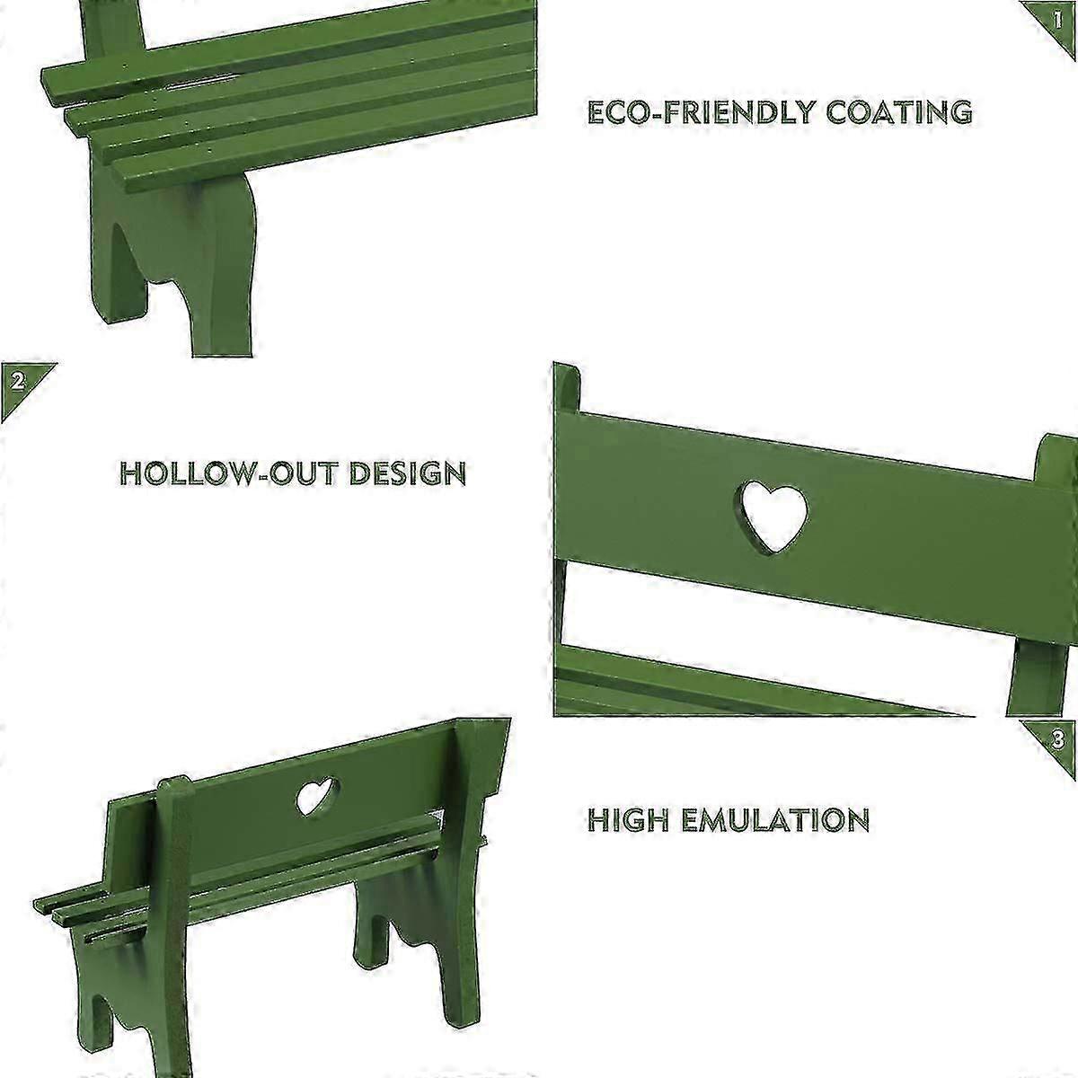 Mini Wooden Garden Bench Decorative Photo Props | Fruugo UK