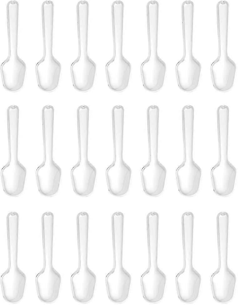 500pcs Disposable Plastic Spoons Clear Ice Cream Spoons Mini Spoons For ...