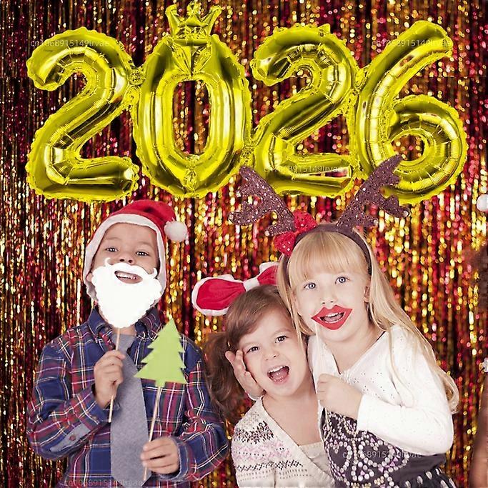 2026 Gold Crown Foil Number Balloons for 2026 New Year Christmas Eve ...