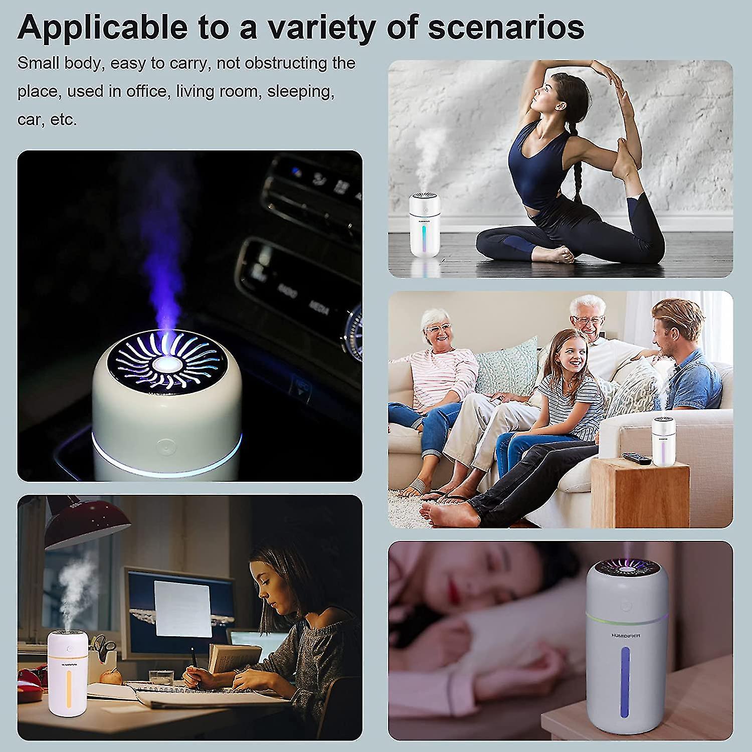 300ml Air Humidifier With Colorful Night Light, Auto Shut Off And 2 ...