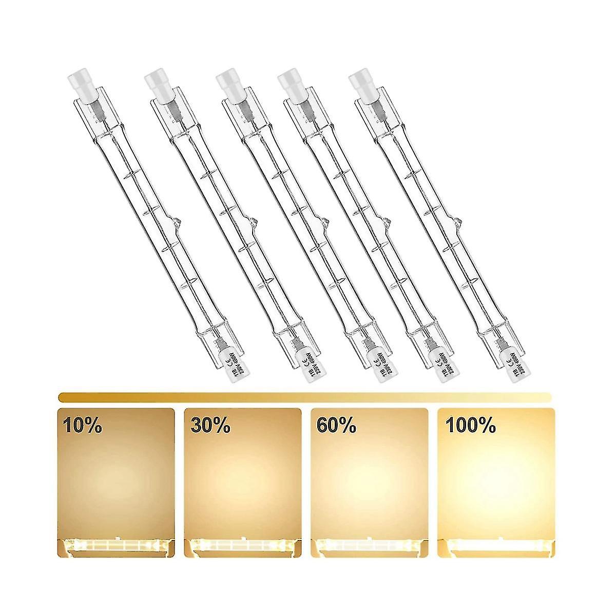 5 Pack R7s 118mm 300w 230v,r7s Halogen Linear Light Bulb, Dimmable ...