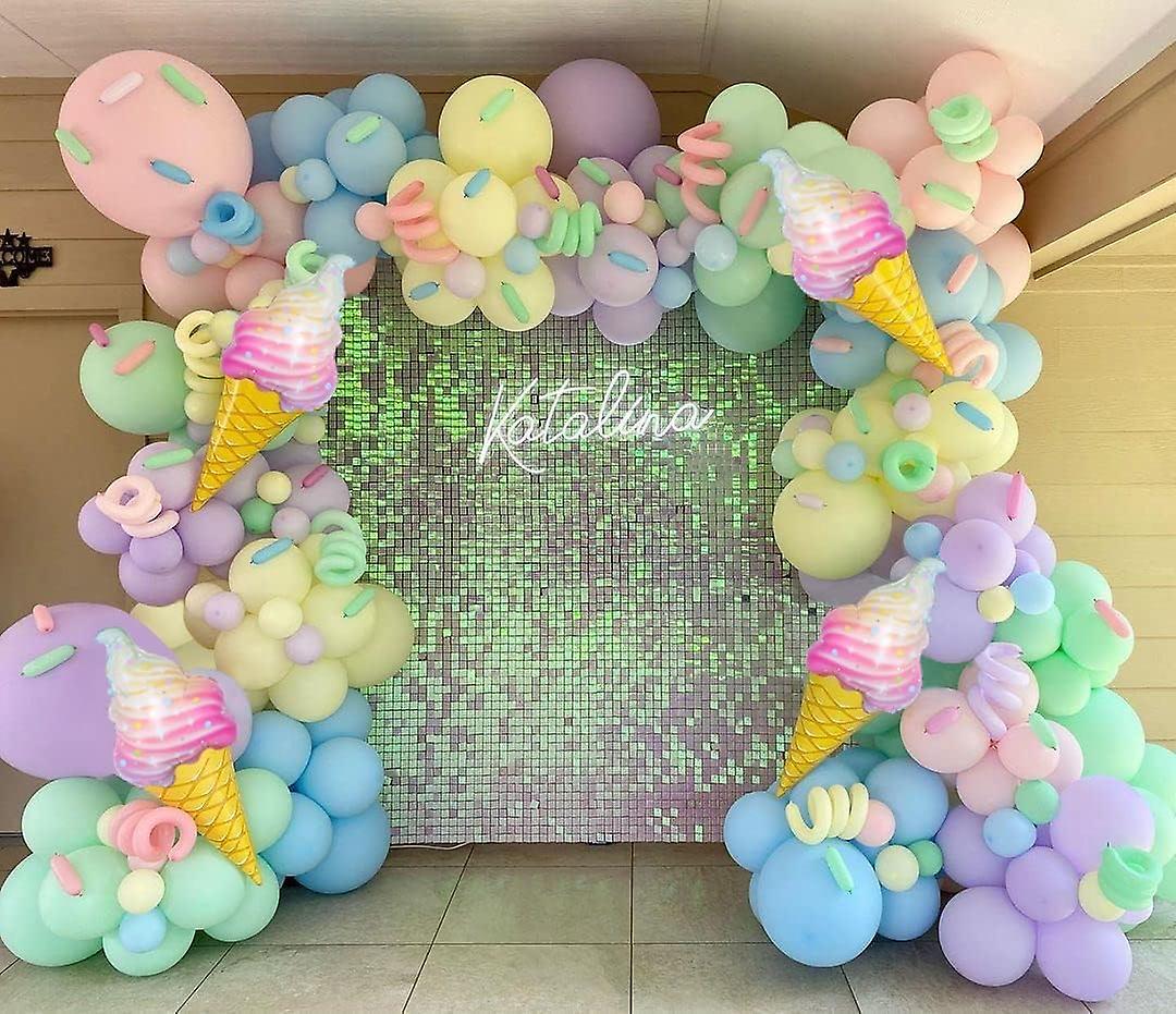 Pastel Balloons Garland Arch Kit 143pcs Macaron Rainbow Balloons Birthday Party Background ...