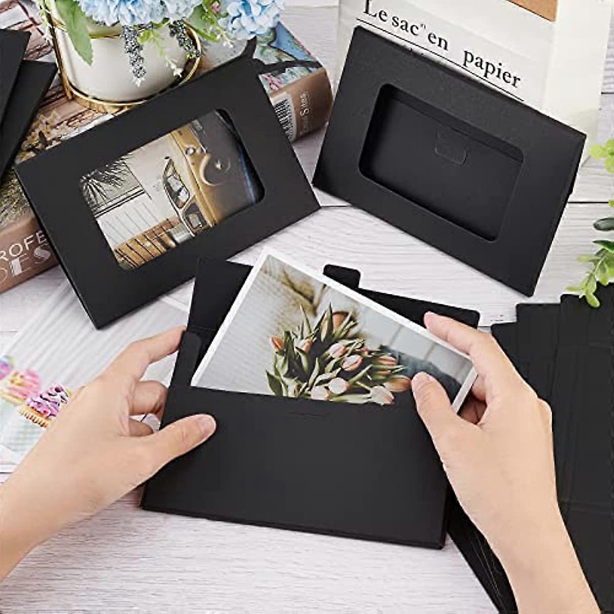 30 Packs Window Gift Card Envelopes Black Postcard Envelopes Paper ...
