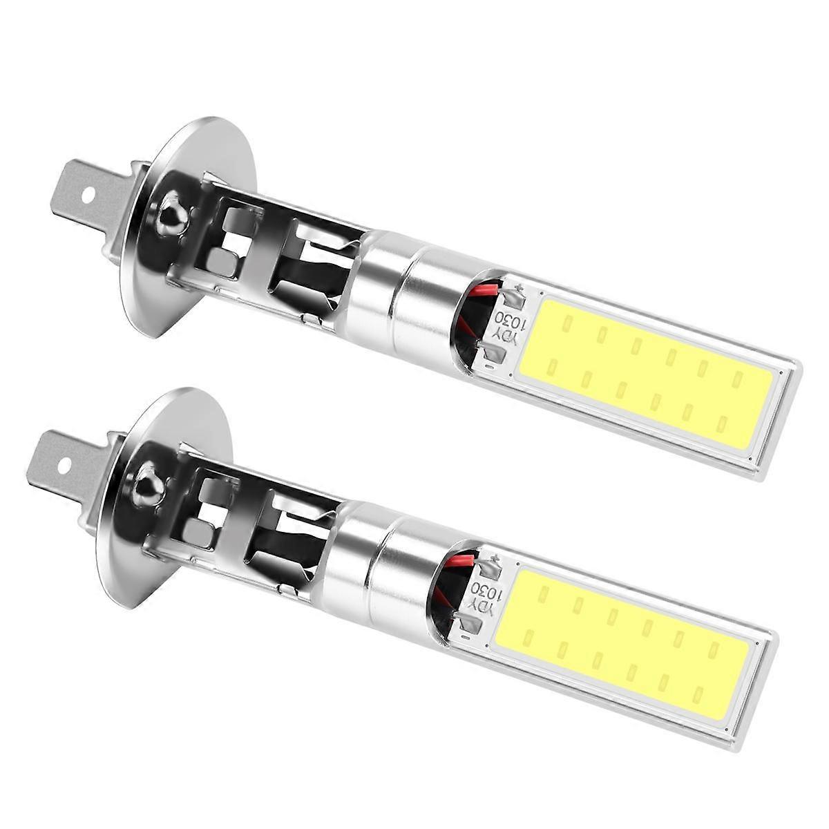 2X H1 Xenon White 6000K 7.5W COB LED SMD DRL Driving Fog Beam Light ...