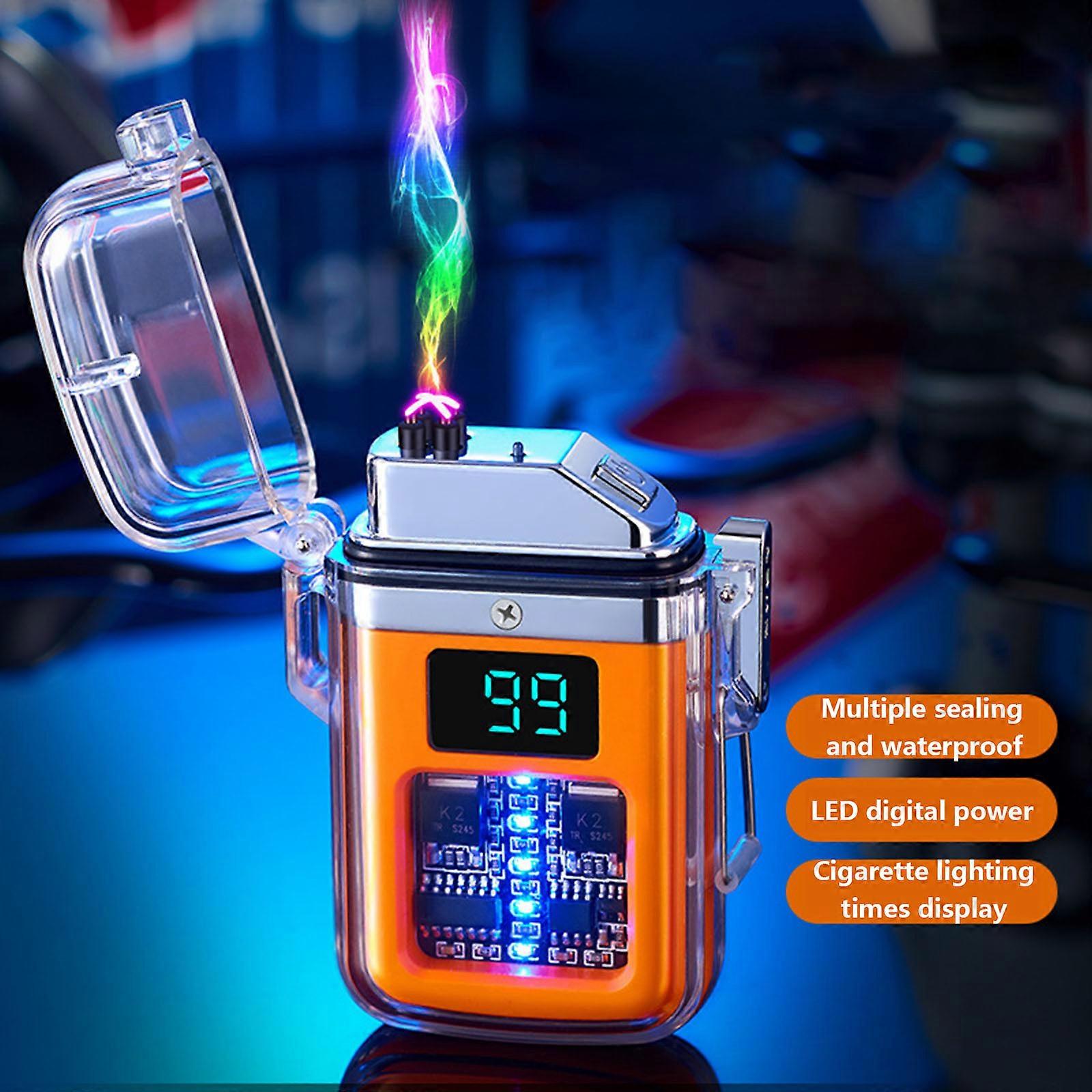 Transparent Electronic Lighter Outdoor Lighter Display Power Double ...