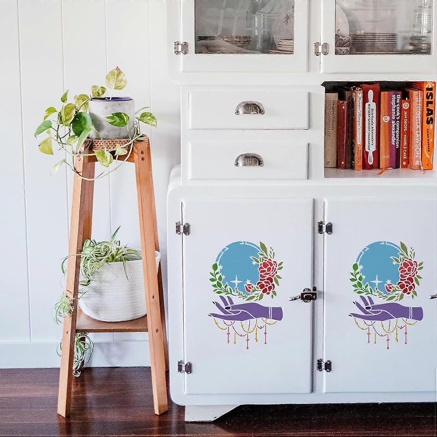 Crystal Ball Stencil Magic Hand Drawing Painting Stencils Reusable Plastic Stencil Drawing ...